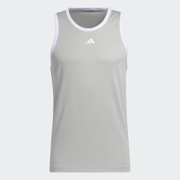 adidas Legends Basketball 3-Stripes Tank Top - Grey | Free Shipping ...