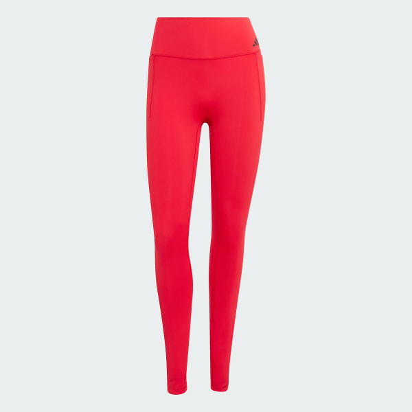 adidas Optime Workout Full Length Leggings - Red | Free Shipping with ...
