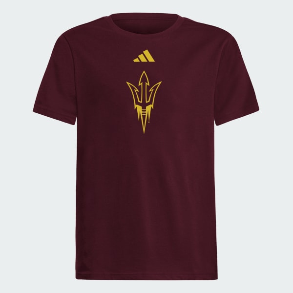 adidas ASU NCAA Fresh Tee Kids - Burgundy | Free Shipping with adiClub ...