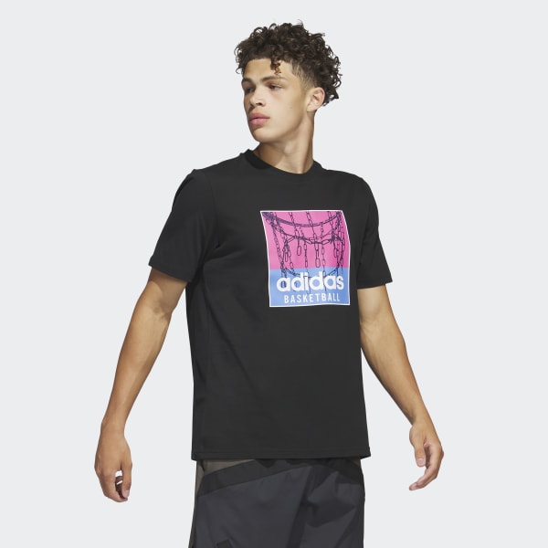 adidas Chain Net Basketball Graphic Tee - Black | Men's Basketball ...