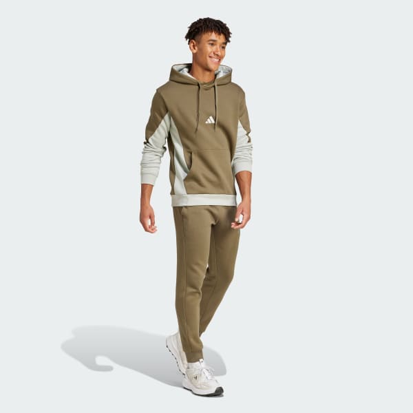 adidas Sportswear Fleece Colorblock Hooded Tracksuit - Green | adidas UK