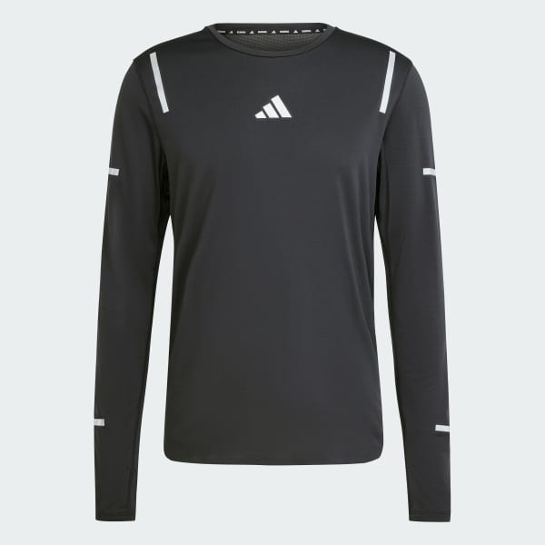 adidas Ultimate Running Reflective Long Sleeve Long-Sleeve Top - Black ...