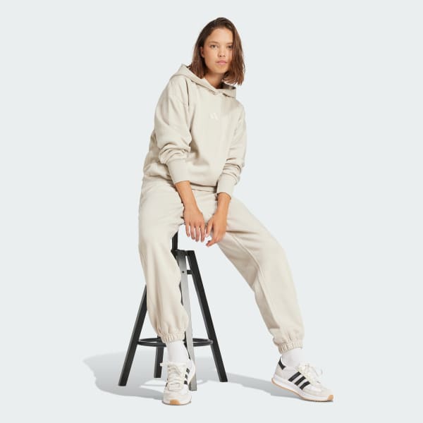adidas ALL SZN Fleece Loose Pants - Beige | Free Shipping with adiClub ...