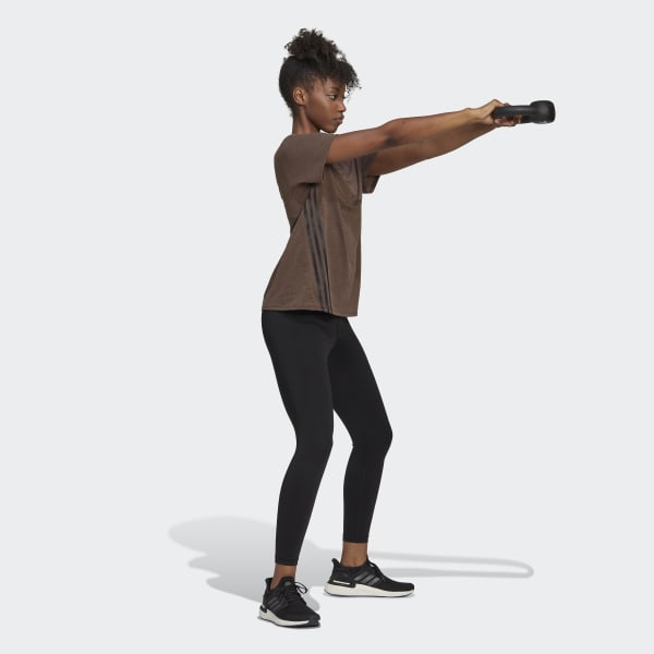 Camiseta TrainIcons 3-Stripes - Marrom adidas | adidas Brasil