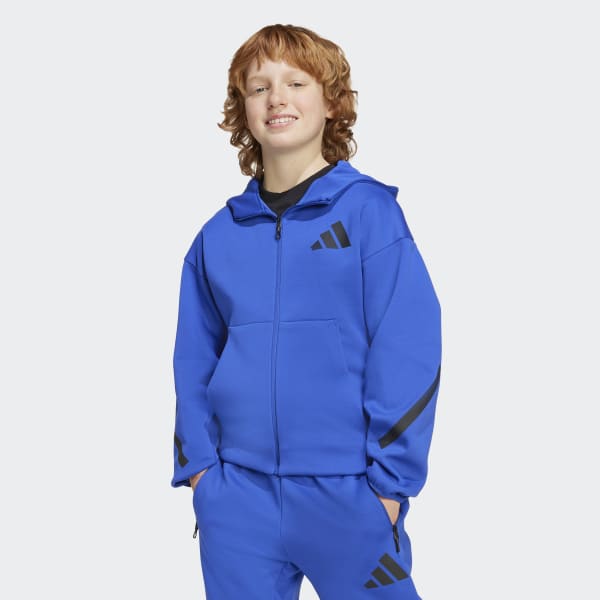 adidas Z.N.E. Full-Zip Hooded Track Jacket - Blue | Free Shipping