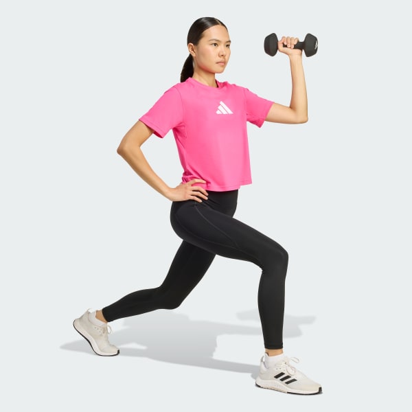 adidas Train Essentials Big Logo Performance Training Tee - Pink | Free Shipping with adiClub ...