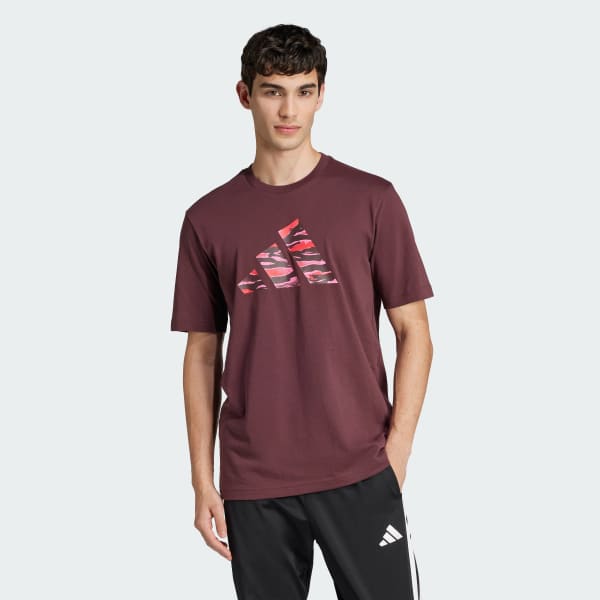 adidas Codes Camo Graphic Tee - Burgundy | Free Shipping with adiClub ...