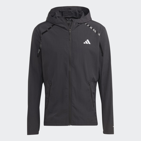 adidas Men's Running Marathon Warm-Up Running Jacket - Black | Free ...
