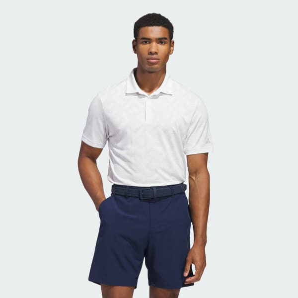 adidas ULTIMATE365 JACQUARD POLO SHIRT - White | Free Shipping with ...
