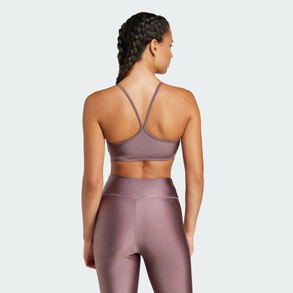 adidas Aeroreact Training Light-Support Shiny Bra - Purple | adidas UK