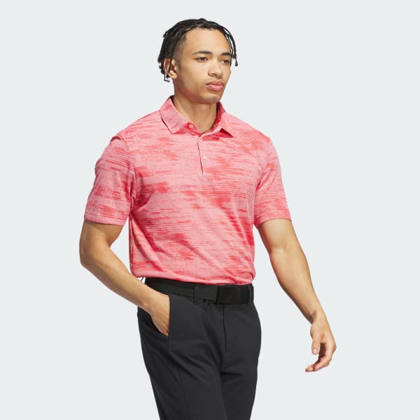adidas Ultimate365 Textured Stripe Polo Shirt - Pink | Free Shipping ...