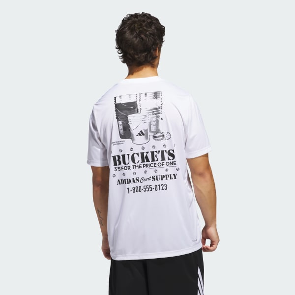 アディダス Get Buckets グラフィック半袖Tシャツ - ホワイト | アディダス ジャパン