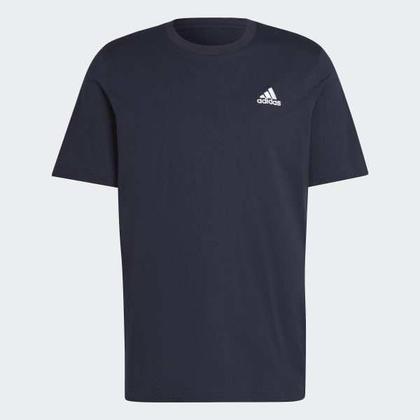 adidas Essentials Single Jersey Embroidered Small Logo T-Shirt - Blue ...