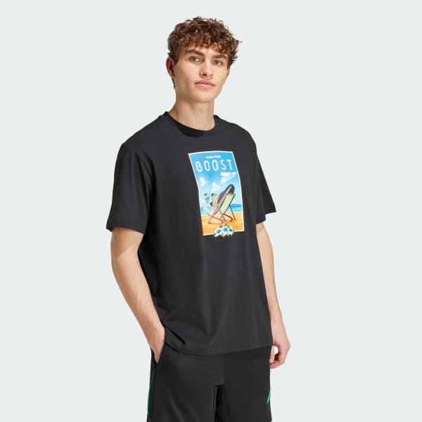 adidas Boost Short Sleeve Graphic Tee - Black | Free Shipping with ...