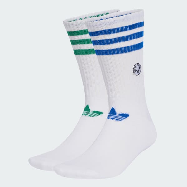 adidas Embroidered Soccer Crew Socks 2 Pairs - White | Free Shipping ...