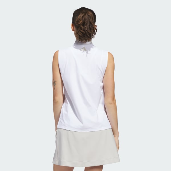adidas Beyond The Course Twistknit Sleeveless Polo Shirt - White ...