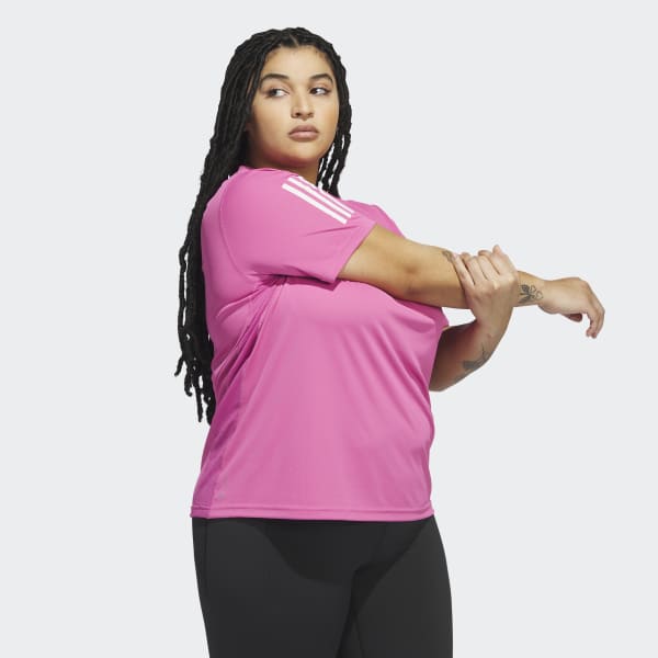Camiseta Own the Run (Plus Size) - Rosa adidas | adidas Brasil