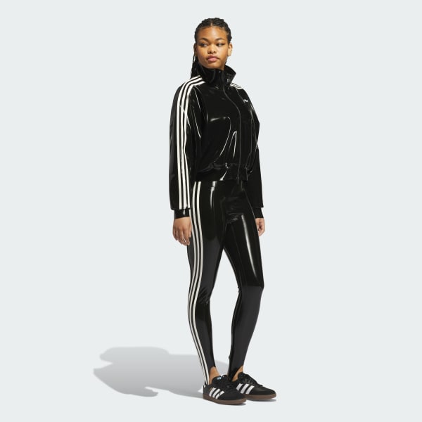 adidas 3-Stripes Latex Track Top - Black | Free Shipping with adiClub ...