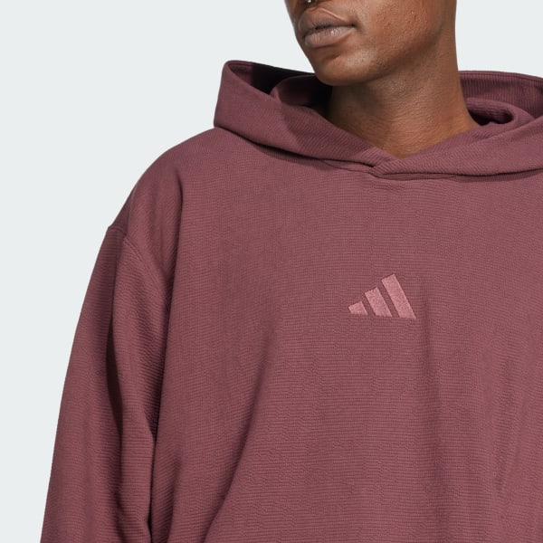 adidas Elevated ALL SZN Cloud Jersey Hoodie - Burgundy adidas Elevated ALL SZN Cloud Jersey Hoodie - Burgundy