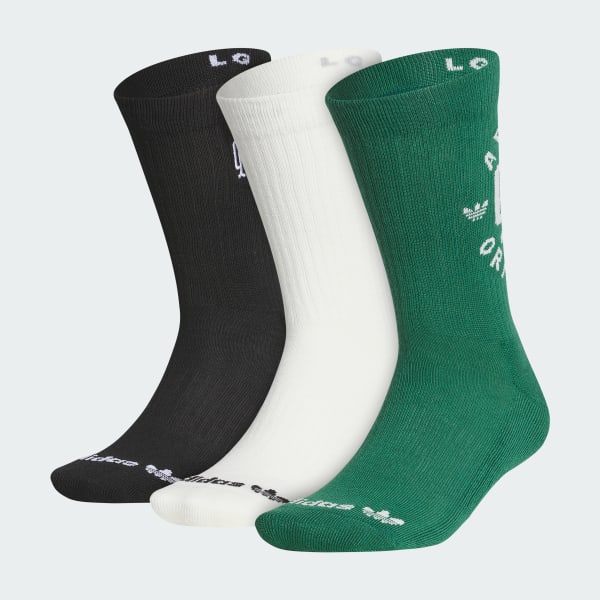 adidas Originals Collegiate Crest 3-Pack Crew Socks - Black | Free ...
