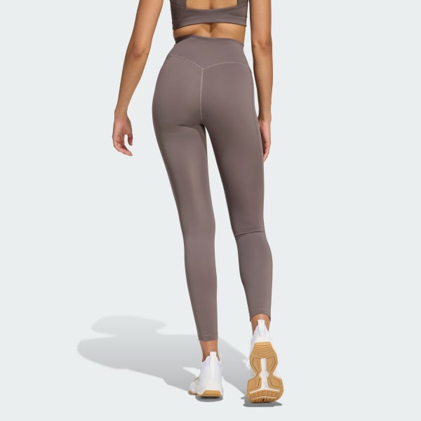 adidas Optime Workout Full Length Leggings - Brown | Free Shipping with ...