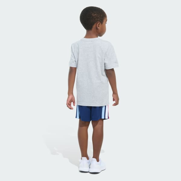 adidas Two-Piece Short Sleeve Graphic Cotton Heather Tee and 3-Stripes ...