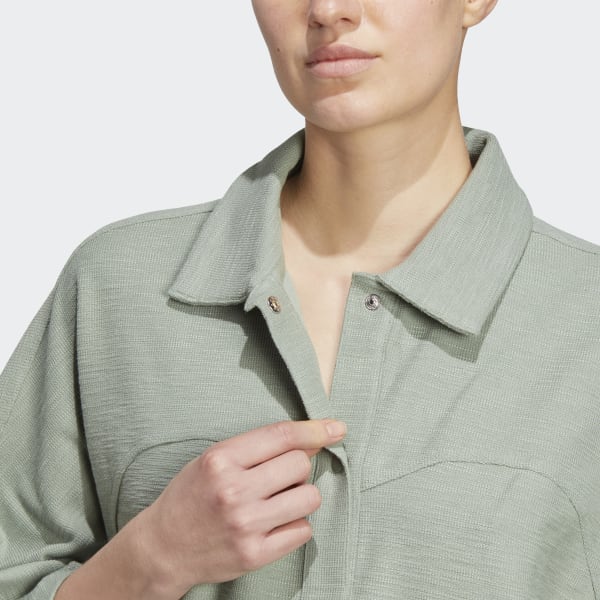 adidas Lounge Terry Loop Shirt - Green | Free Shipping with adiClub ...