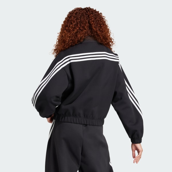 adidas Future Icons Three Stripes 1/4 Zip Top - Black | adidas UK