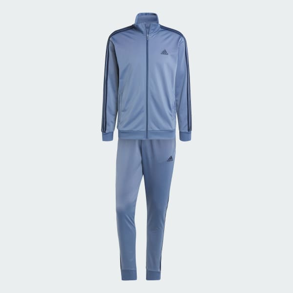 Adidas Basic 3 Streifen Tricot Trainingsanzug Blau Adidas Deutschland