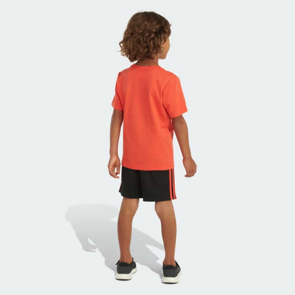 adidas GFX C CTN TEE 3S SHORT SET - Orange | Free Shipping with adiClub | adidas US