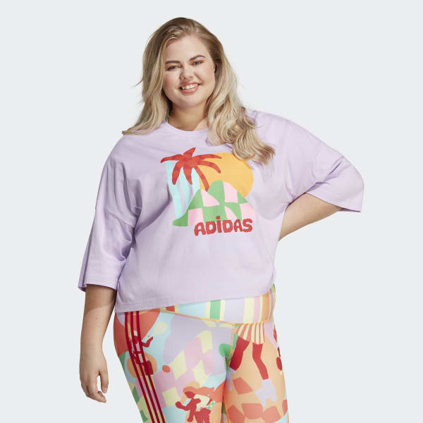 adidas x FARM Rio Graphic Tee (Plus Size) - Purple | Women's Lifestyle ...