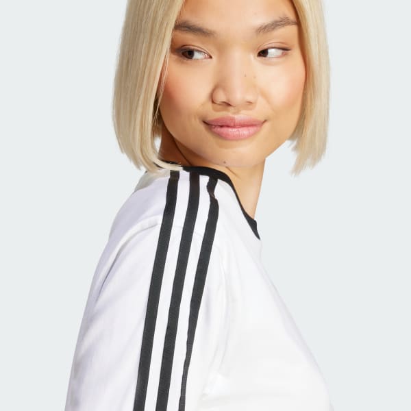 adidas Adicolor 3-Stripes Regular Long Sleeve Tee - White adidas Adicolor 3-Stripes Regular Long Sleeve Tee - White
