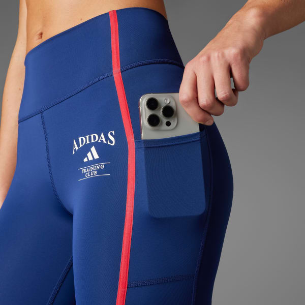 Legging Optime Heritage Full-Length - Azul adidas | adidas Brasil