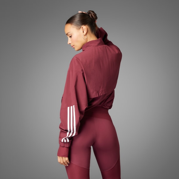 Hyperglam Oversized Windbreaker, Burgundy | adidas UK