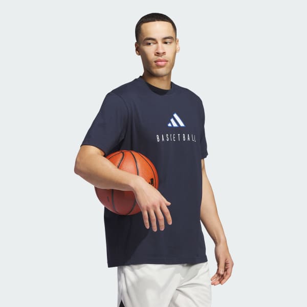 adidas Worldwide Hoops Logo Performance Graphic Tee - Blue | Free ...