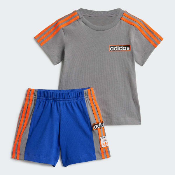adidas Adibreak Shorts Tee Set Kids - Grey | adidas UK