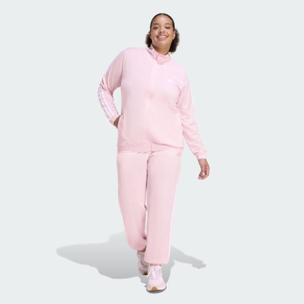 adidas Tricot 3-Stripes Track Jacket (Plus Size) - Pink | Free Shipping ...