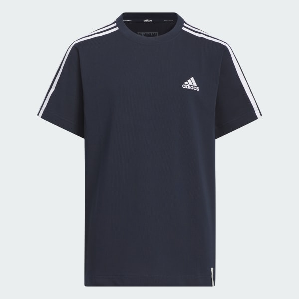 アディダス エッセンシャルズ プラス レギュラーフィット スリーストライプス 半袖Tシャツ キッズ - ブルー | アディダス ジャパン