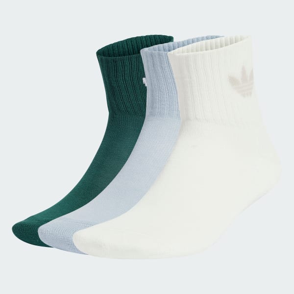 adidas Mid Crew Socks 3 Pairs - White | Free Shipping with adiClub ...