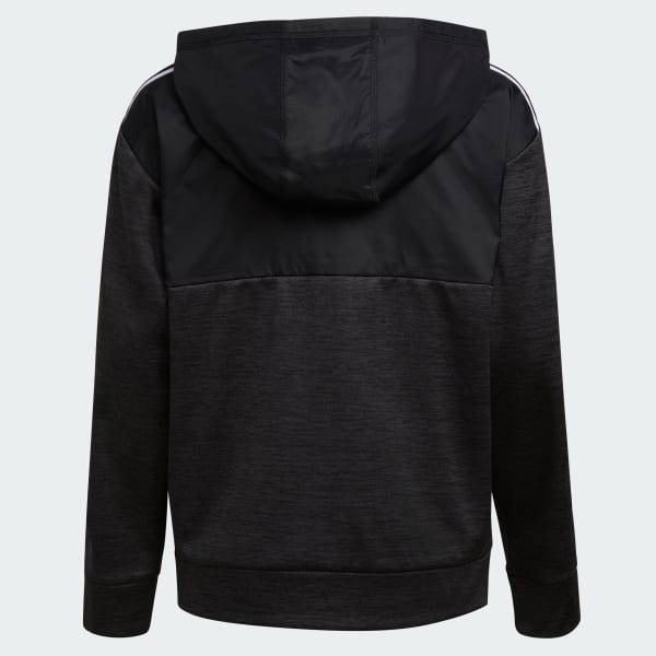 adidas Mélange Mix Fleece Hooded Jacket - Black | Free Shipping with adiClub | adidas US