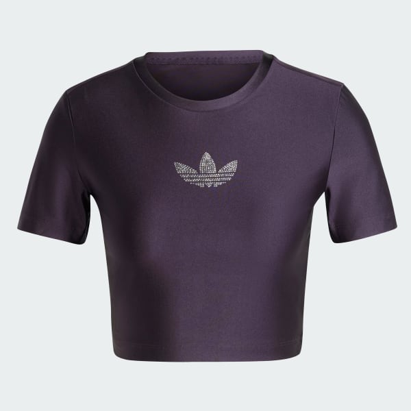 adidas Rhinestone Trefoil T-shirt - Purple | adidas UK