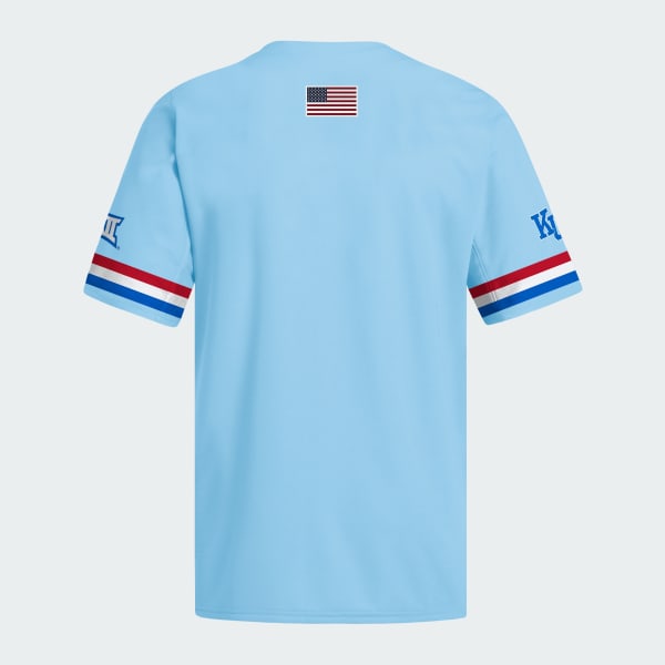 adidas Kansas Light Blue Full Button Jersey - Blue | Free Shipping with ...