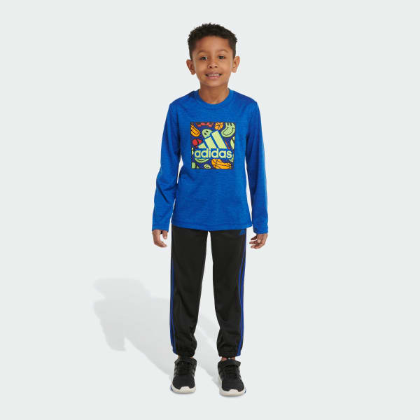 adidas LS PLY MLNG TEE JOGG SET - Blue | Kids' Lifestyle | adidas US adidas LS PLY MLNG TEE JOGG SET - Blue | Kids' Lifestyle | adidas US