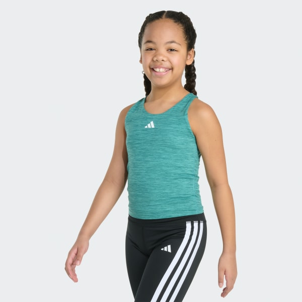 adidas MELANGE TRAINING TANK 25 - Green | Free Shipping with adiClub ...