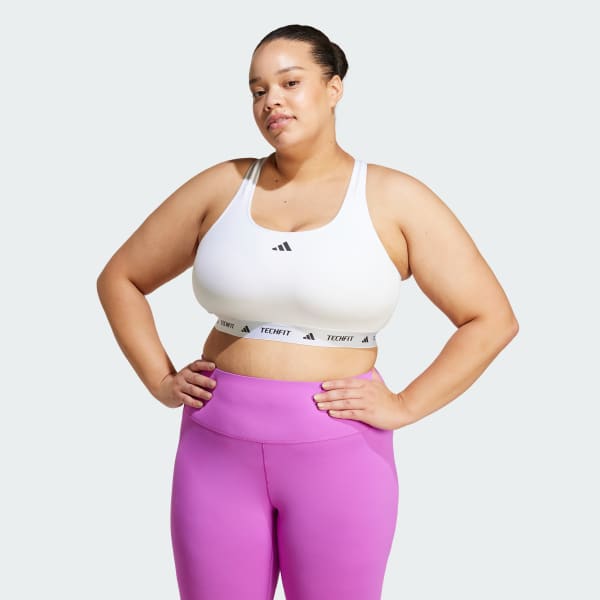 adidas Techfit Bra (Plus Size) - White | Free Shipping with adiClub ...