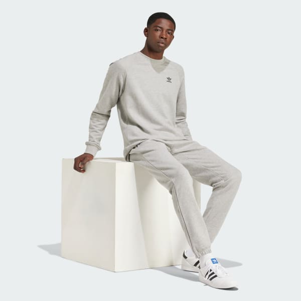 adidas Trefoil Essentials Crew Sweatshirt - Grey | adidas UK