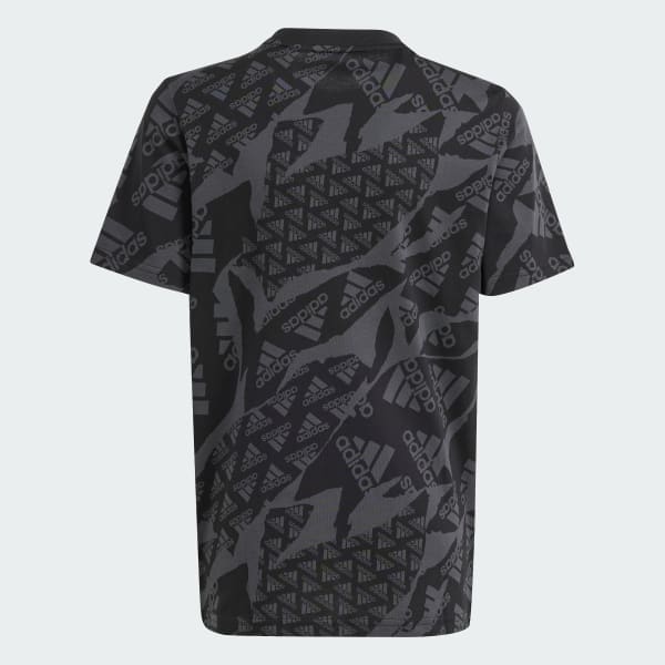 アディダス エッセンシャルズ 総柄プリント 半袖Tシャツ - グレー | アディダス ジャパン