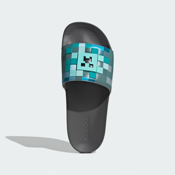 adidas ADILETTE SHOWER MINECRAFT SLIDES - Grey | Free Shipping with ...