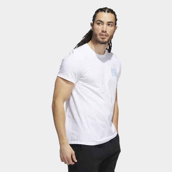 adidas New York City Script Short Sleeve Graphic Tee - White | Men's ...