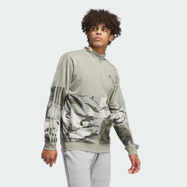 adidas Essentials Camo Tricot Track Jacket - Green | Free Shipping with ...